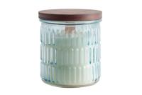 China Decorative Empty Glass Containers Wedding Candle Holder Square Shape for sale