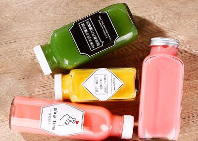 Cina Imballaggio quadrato di Juice Bottles Strong Sealing Coffee di vetro del cappuccio di plastica in vendita