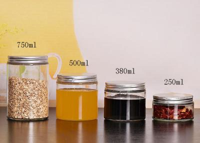 Cina Gli ampi barattoli rotondi di stoccaggio di vetro della bocca diserbano il contenitore 250ml con il coperchio a vite di alluminio in vendita