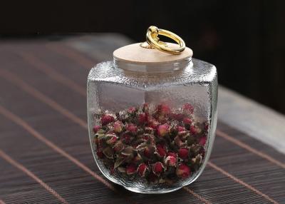 Cina Capacità coreana 390ml/420ml di stile del coperchio sano di Crystal Sealable Glass Bottles Wooden in vendita