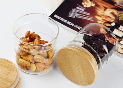 Cina Stoccaggio della cucina del barattolo della bottiglia di vetro di forma di esagono con la certificazione di bambù dello SGS del coperchio in vendita