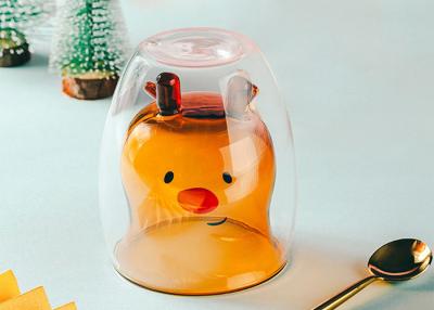 Cina I cervi di doppio strato della famiglia hanno personalizzato il logo su misura la capacità di vetro della tazza 240ml in vendita