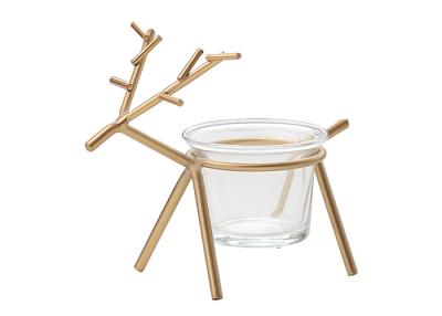Cina Decorazione dorata geometrica moderna del candeliere del ferro battuto dei cervi dei supporti di candela di aromaterapia in vendita