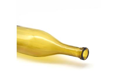 Cina Bottiglia di vino su ordinazione di vetro vuota di vetro senza piombo gialla scura delle bottiglie di vino 750ml in vendita