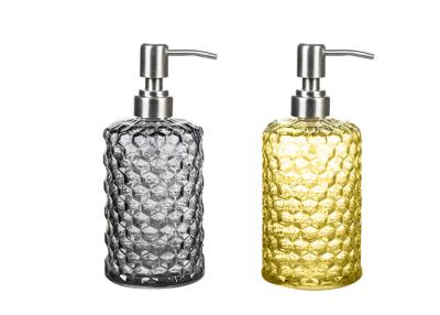 中国 ローション ポンプを搭載する空のガラス手のSanitizerのびん/毛のシャンプーのびん 販売のため