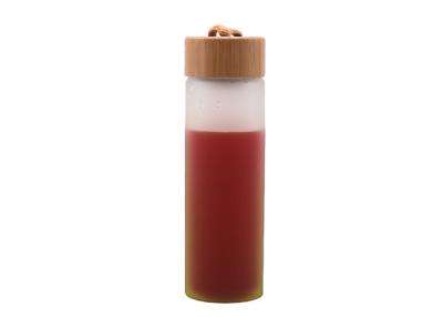 Cina Bottiglia di acqua di vetro infrangibile portatile del vetro borosilicato della bottiglia di acqua con il coperchio di bambù in vendita