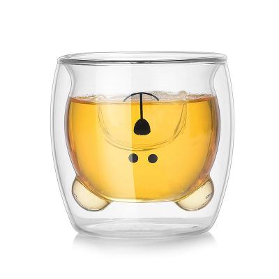 Cina Il doppio 270ml termostabile dell'orso ha personalizzato le tazze di birra di vetro in vendita