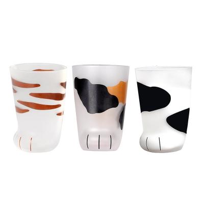Cina Cat Paw Print Coffee Drinking 260ml ha personalizzato la tazza di vetro in vendita