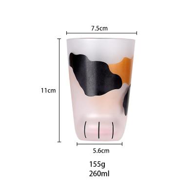 Cina Cat Paw Print Coffee Drinking 260ml ha personalizzato la tazza di vetro in vendita