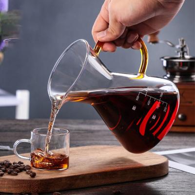 China O funil deu forma ao potenciômetro de vidro do café sem chumbo do Borosilicate 500ml à venda