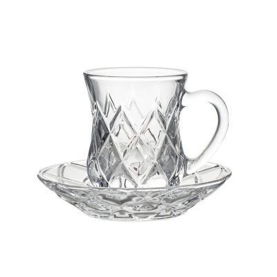 Cina Tazza stampata di vetro di lusso del chiaro classico libero 150ml di BPA in vendita