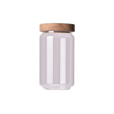 China 900ml de houten Kruiken van het de Mondglas van Dekkingsborosilicate Brede Te koop