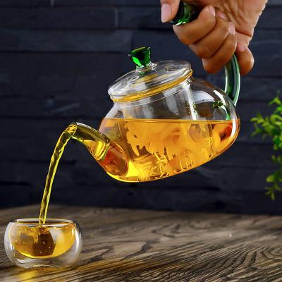 China 600ml brand die Hittebestendige Borosilicate-Glastheepot brandt Te koop