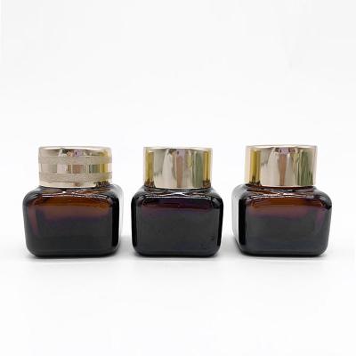 Cina Bottiglia crema cosmetica di vetro del coperchio a vite 15g dello SGS FDA Brown in vendita