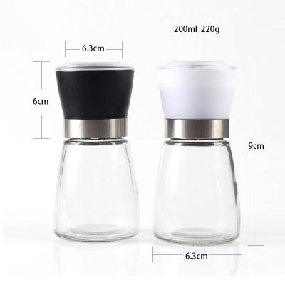 China Frasco de moedura Rotatable sem chumbo higiênico da pimenta do vidro da tampa à venda
