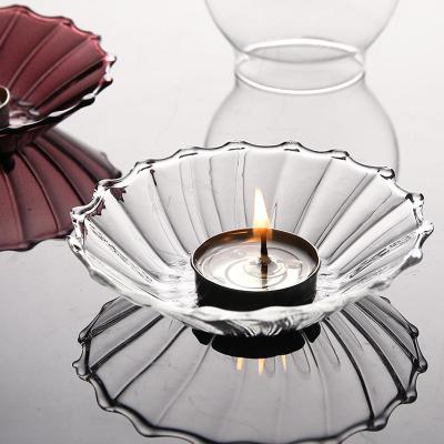 Cina Logo Clear Borosilicate Glass Candlestick su ordinazione in vendita