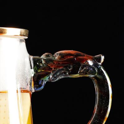 Cina Tazza di tè ceramica di vetro del filtrante della radura libera 450ml del cadmio in vendita