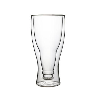 Cina 300ml che modella la doppia tazza del vetro borosilicato della birra in vendita