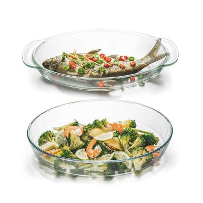Cina Vassoio di Oven Heated Transparent Glass Baking di microonda in vendita