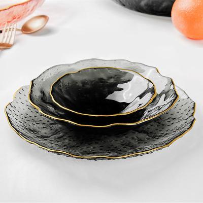 Cina Insieme di vetro di forma irregolare 4mm spesso delle stoviglie di FDA in vendita