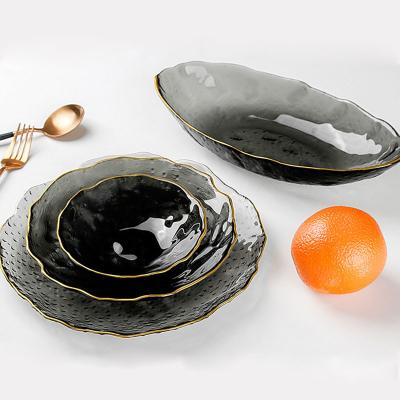 Cina Insieme di vetro di forma irregolare 4mm spesso delle stoviglie di FDA in vendita