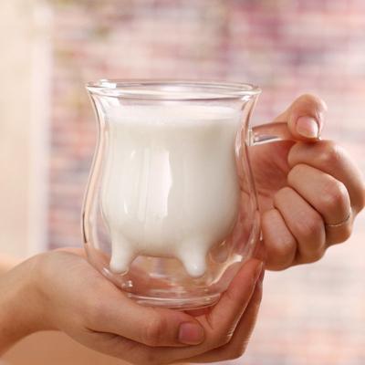Cina tazza doppia fatta a mano del vetro borosilicato 200ml in vendita