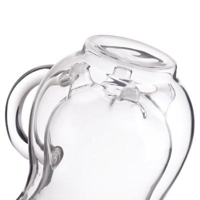 Cina tazza doppia fatta a mano del vetro borosilicato 200ml in vendita