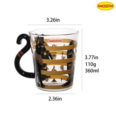 Cina Tazza nera di Cat Heat Resistant Borosilicate Glass con la maniglia in vendita