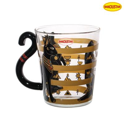Cina Tazza nera di Cat Heat Resistant Borosilicate Glass con la maniglia in vendita