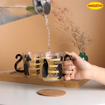 Cina Tazza nera di Cat Heat Resistant Borosilicate Glass con la maniglia in vendita
