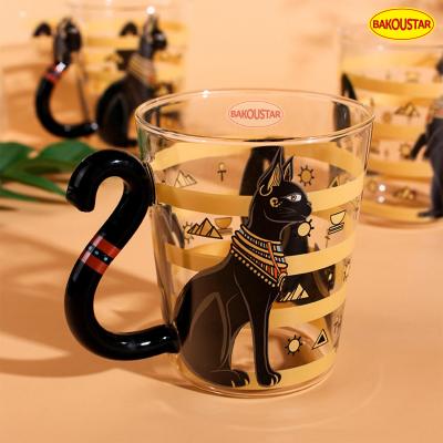 Cina Tazza nera di Cat Heat Resistant Borosilicate Glass con la maniglia in vendita