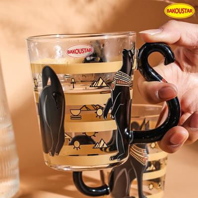 Cina Tazza nera di Cat Heat Resistant Borosilicate Glass con la maniglia in vendita