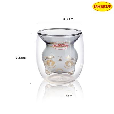 Cina Tazza di vetro 200ml di Cat Form Double Wall Borosilicate in vendita