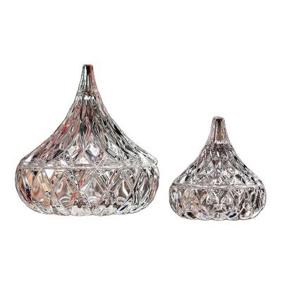 Cina Diametro di Crystal Glass Storage Jars 12cm della goccia di acqua del ODM di LFGB in vendita