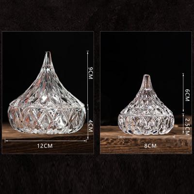 Cina Diametro di Crystal Glass Storage Jars 12cm della goccia di acqua del ODM di LFGB in vendita