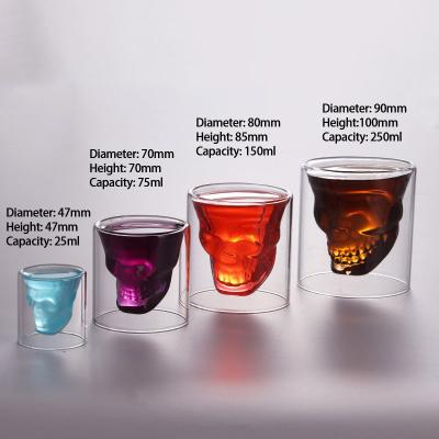 Cina Il cranio del cilindro 150ml ha modellato i vetri di vino del borosilicato di Antivari in vendita
