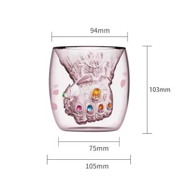Cina Tazza 400ml di Thanos Glove Double Borosilicate Glass della bevanda in vendita