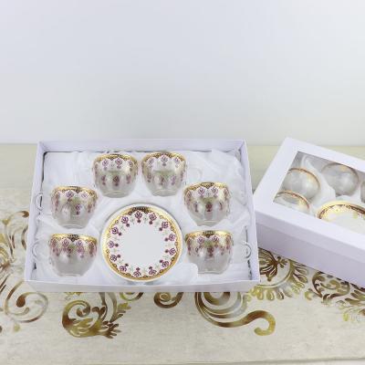 Cina Tazza da the di vetro di vetro del retro albero della tazza e del piattino dell'OEM 100ml in vendita