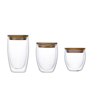 Cina Tazza di tè di vetro del chiaro doppio strato del borosilicato 250ml 350ml 450ml in vendita