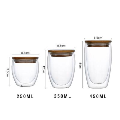 Cina Tazza di tè di vetro del chiaro doppio strato del borosilicato 250ml 350ml 450ml in vendita