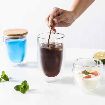 Cina Tazza di tè di vetro del chiaro doppio strato del borosilicato 250ml 350ml 450ml in vendita