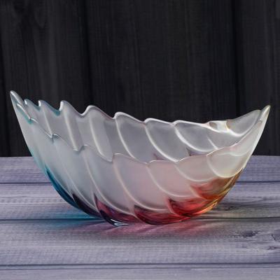 China FDA SGS-Weinlese-Amber Luxury Glass Fruit Bowl-Blatt formte europäische Art zu verkaufen