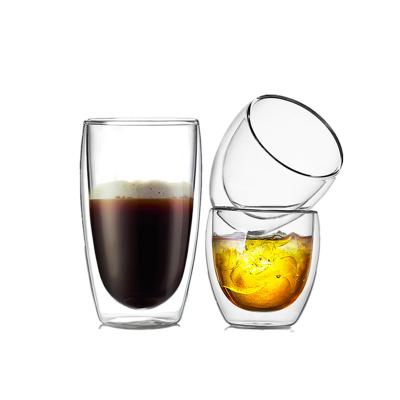 Cina La tazza di vetro di vendite calde calore-ha isolato la tazza di vetro doppia per tè e caffè in vendita