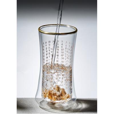 Cina Montagne e tazza termoresistente fine decorativa del vetro borosilicato di scripture dei fiumi alta in vendita