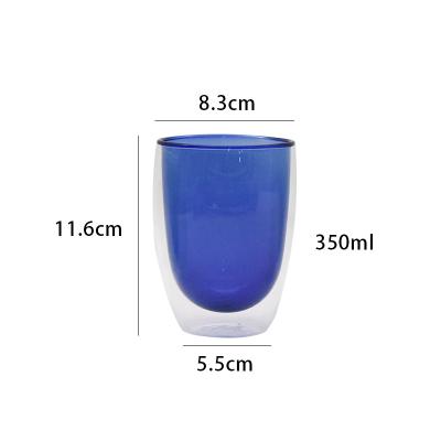 Cina Tazza di vetro delicata di Pyrex doppia colorata per la prima colazione domestica in vendita