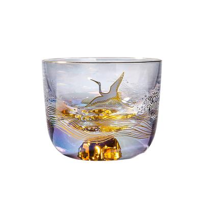 Cina La tazza di vetro personale delicata di lusso ha dorato 110ml in vendita