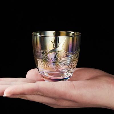 China De vergulde van de het Glas Kleine Thee van de Ambacht Onwerkelijke Kleur Kop 80ml 120ml Te koop