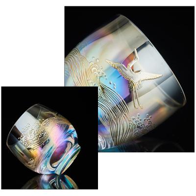 China De vergulde van de het Glas Kleine Thee van de Ambacht Onwerkelijke Kleur Kop 80ml 120ml Te koop
