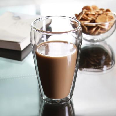 Cina Doppia tazza del vetro borosilicato del cilindro con il coperchio del silicone in vendita