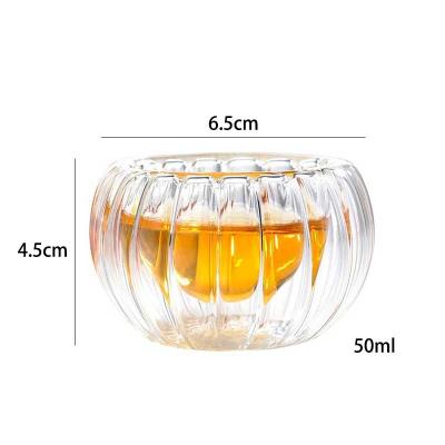 Cina La zucca modella la doppia tazza 50ml del vetro borosilicato in vendita